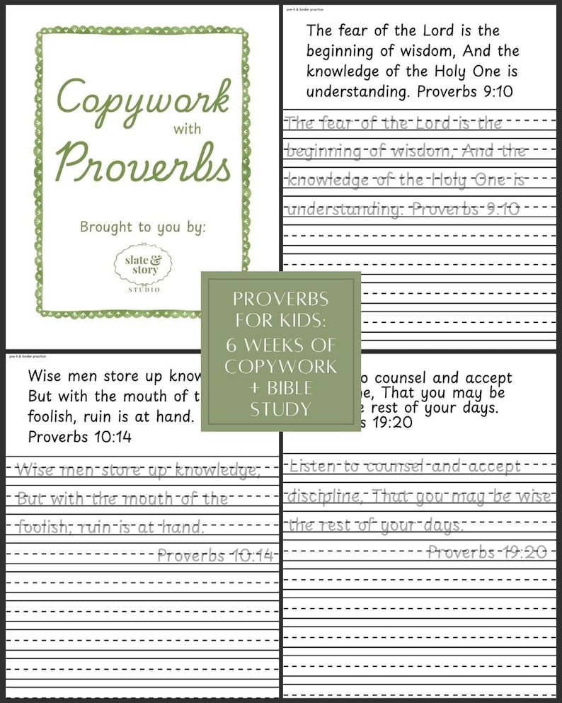 The Wonder Gallery Copywork Bundle | Proverbs, Psalms, Catechism ...