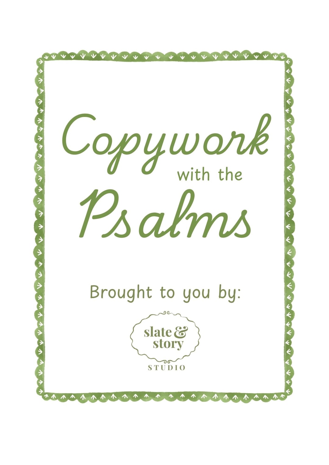 Psalms Copywork: Bible Verse Handwriting Practice for Kids (PDF ...