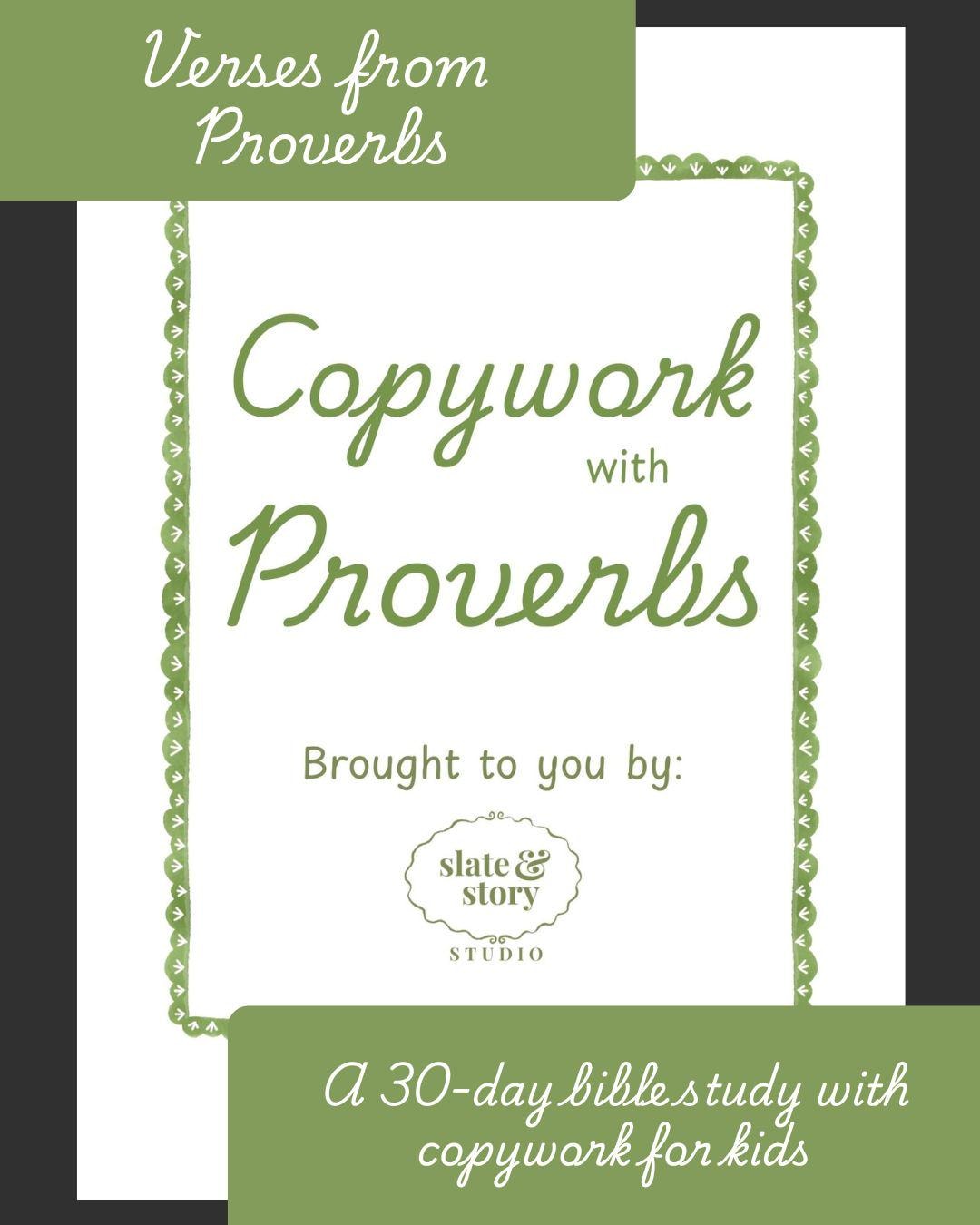 The Wonder Gallery: Proverbs Copywork | Gentle Handwriting Practice for ...