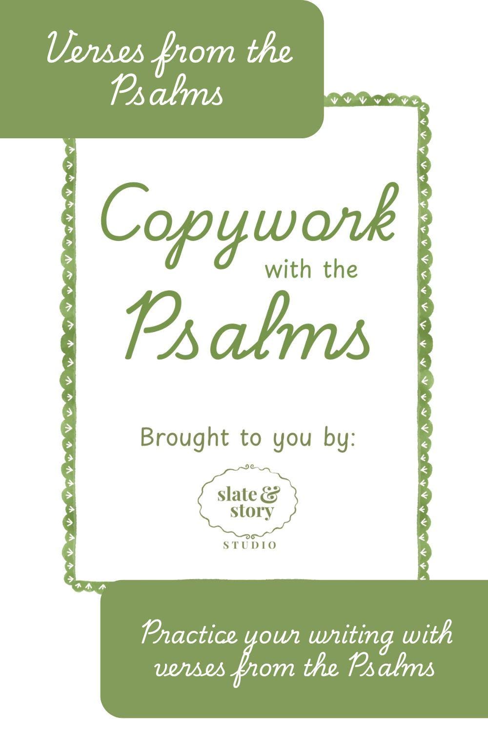The Wonder Gallery: Psalms Copywork | Gentle Handwriting for Littles - Etsy