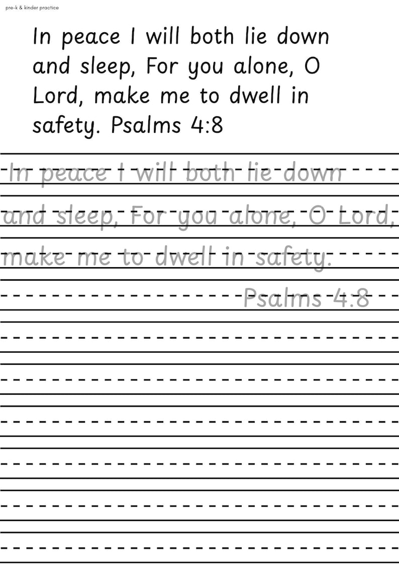 Psalms Copywork: Bible Verse Handwriting Practice for Kids (PDF ...