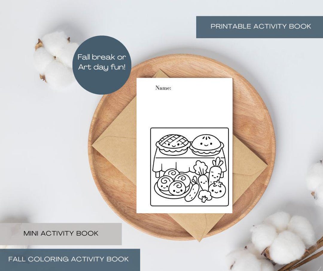 Fall Activity Book for Kids | Printable Autumn Coloring Pages (PDF) - Etsy