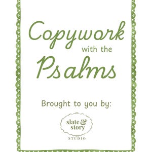 The Wonder Gallery: Psalms Copywork | Gentle Handwriting for Littles - Etsy