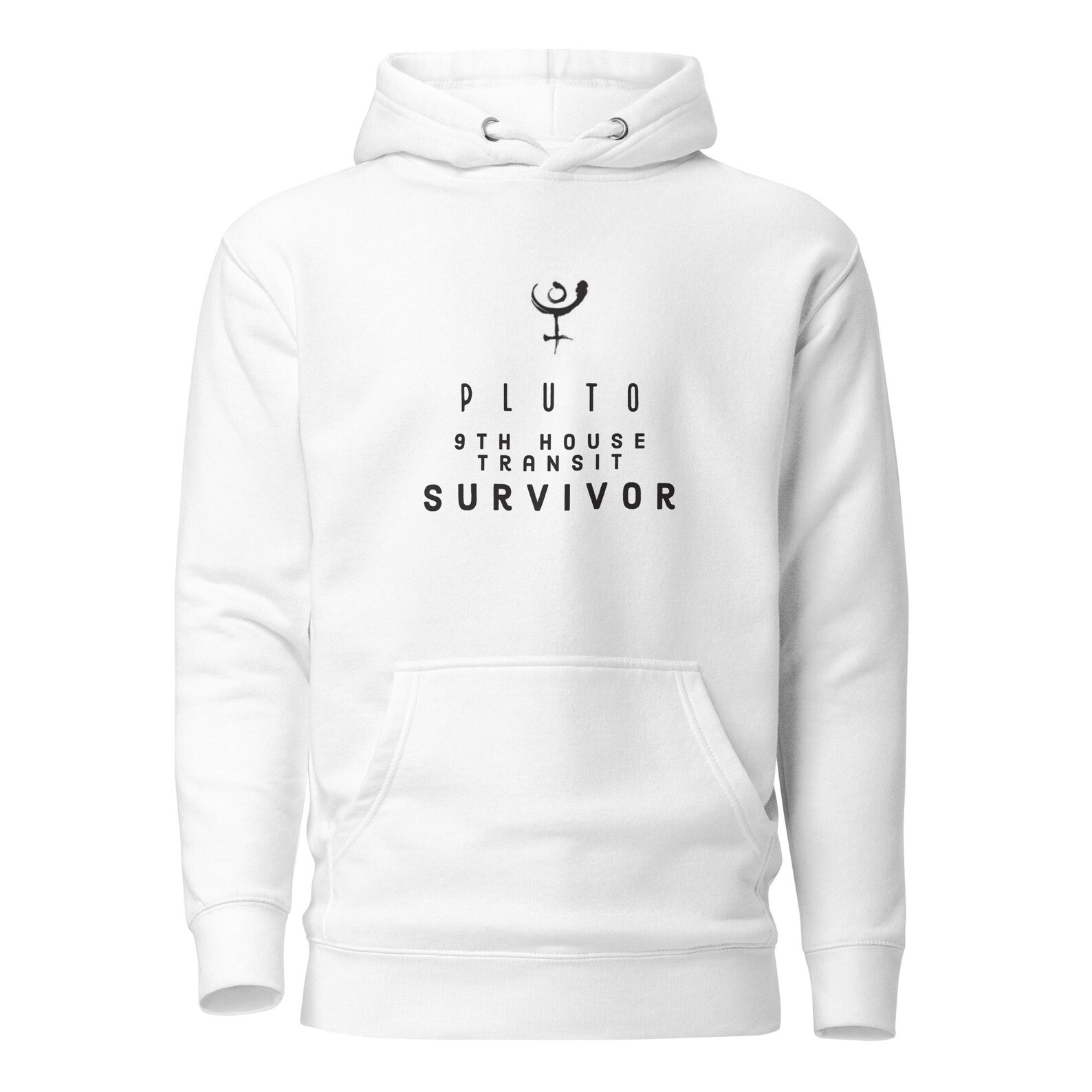 Astrology PLUTO 9th House Transit Survivor Unisex White Hoodie Zodiac ...