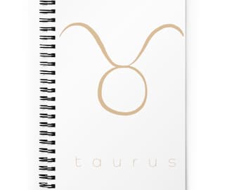 Aesthetic Astrology Zodiac Spiral Notebook, Aura Taurus Notebook ...