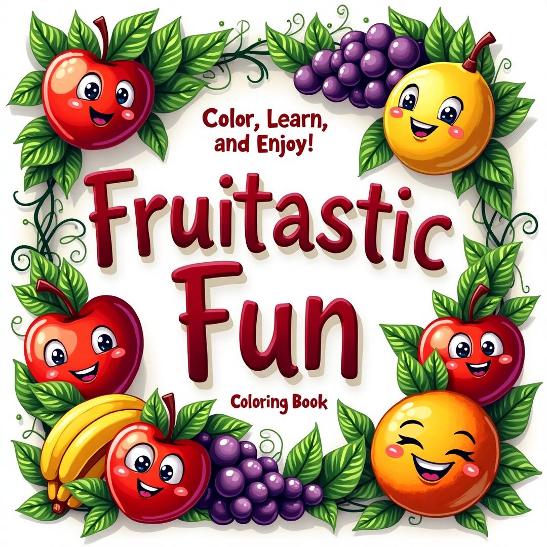 Fun Fruits Coloring Book for Kids – Printable PDF, Educational Activity ...