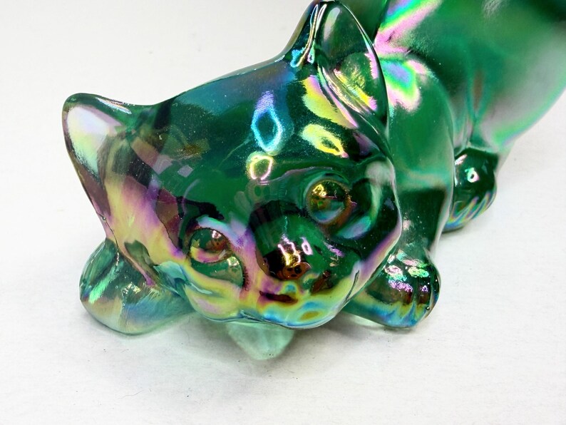 Fenton Iridescent Green Glass Animal Figurine 4