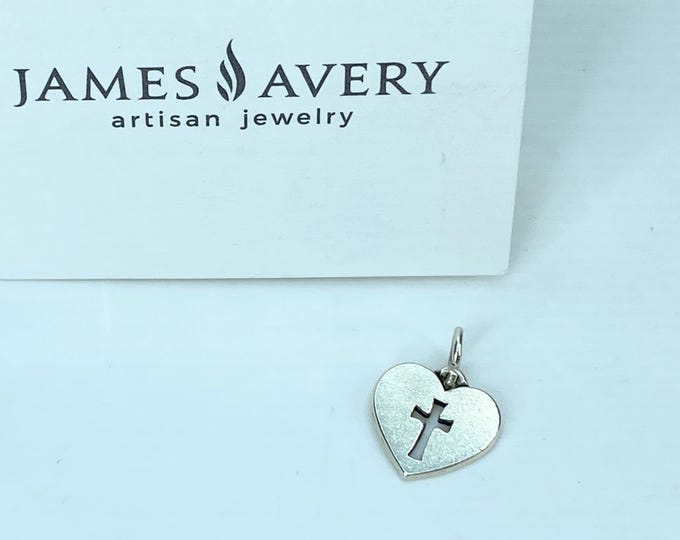 James Avery Sterling Silver Charm Pendant Crosslet Heart Cut Out Cross ...
