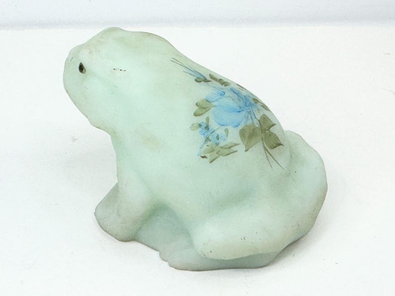 Vintage Fenton Blue Satin Custard Frog, Hand Painted Blue Roses - Etsy