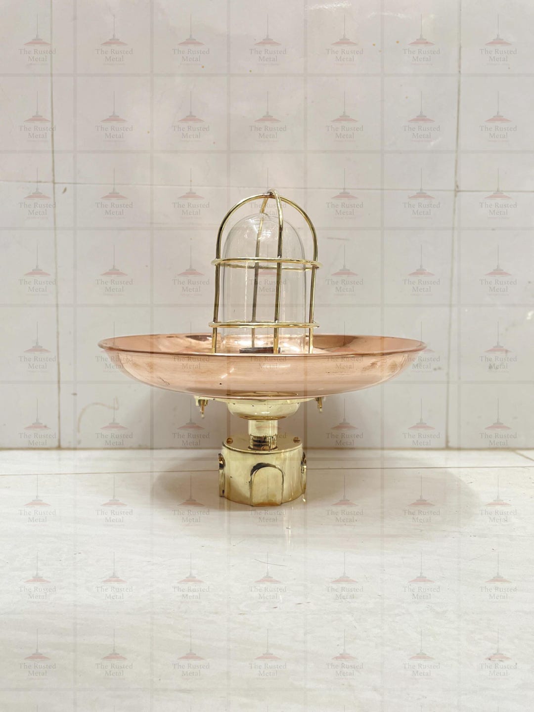 Marine Post Mounted Antique Bulkhead Ceiling Light With Copper Shade ...