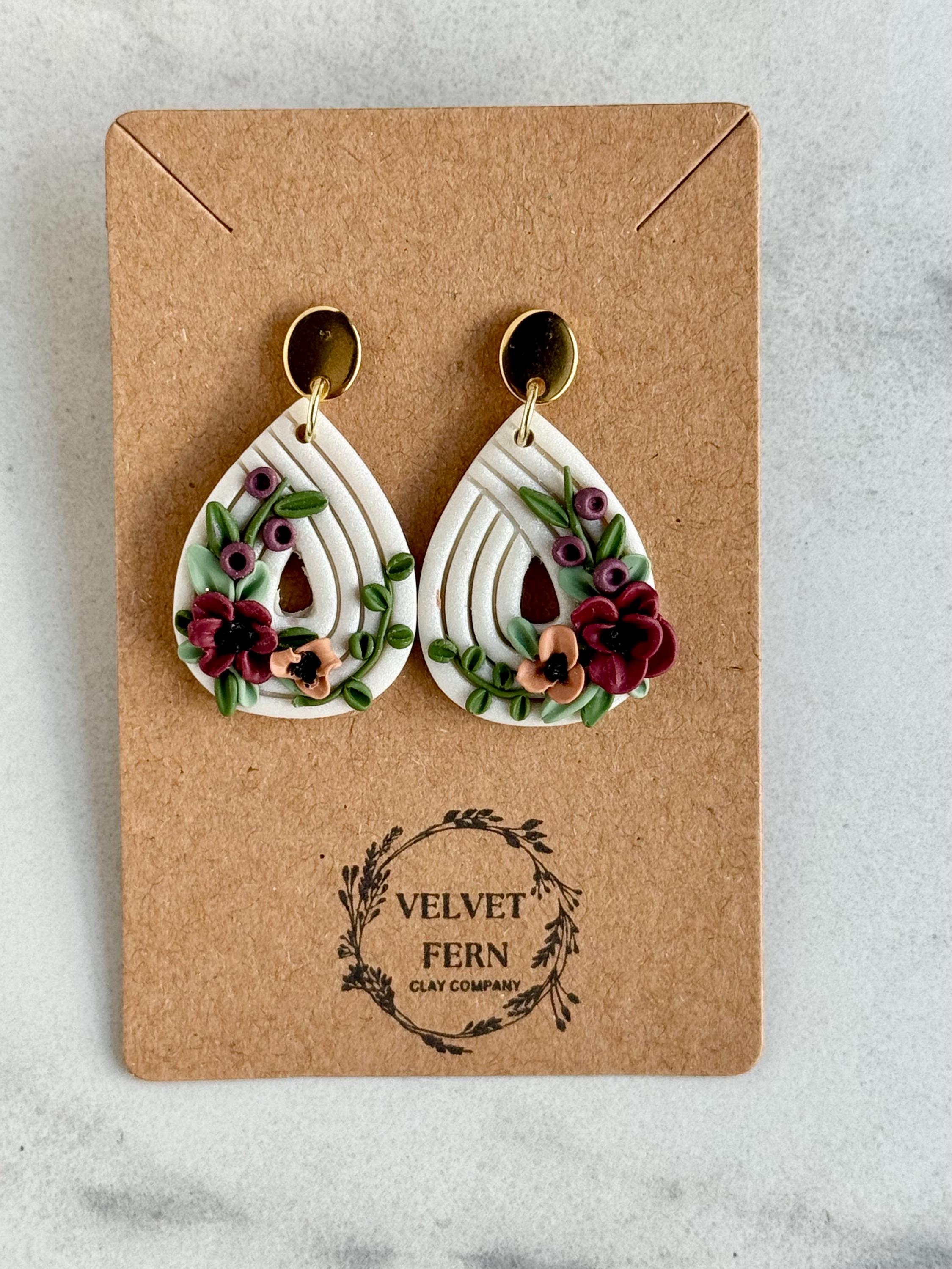 Fall Floral Collection - Floral Polymer Clay Dangle Earrings - Etsy