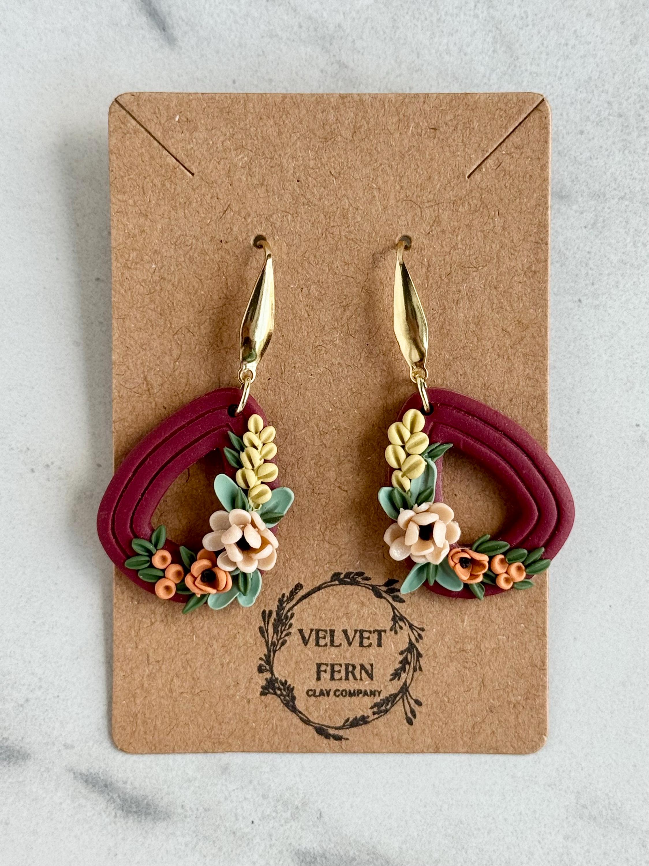 Fall Floral Collection - Floral Polymer Clay Dangle Earrings - Etsy