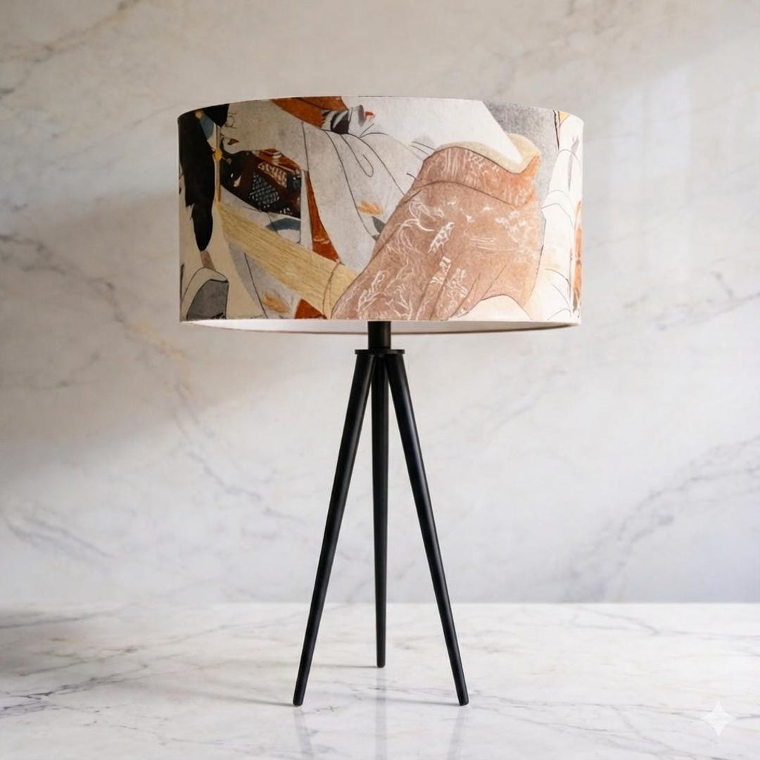 Geisha Lampshade – Handmade Oriental Japanese Organic Cotton Lamp Shade ...