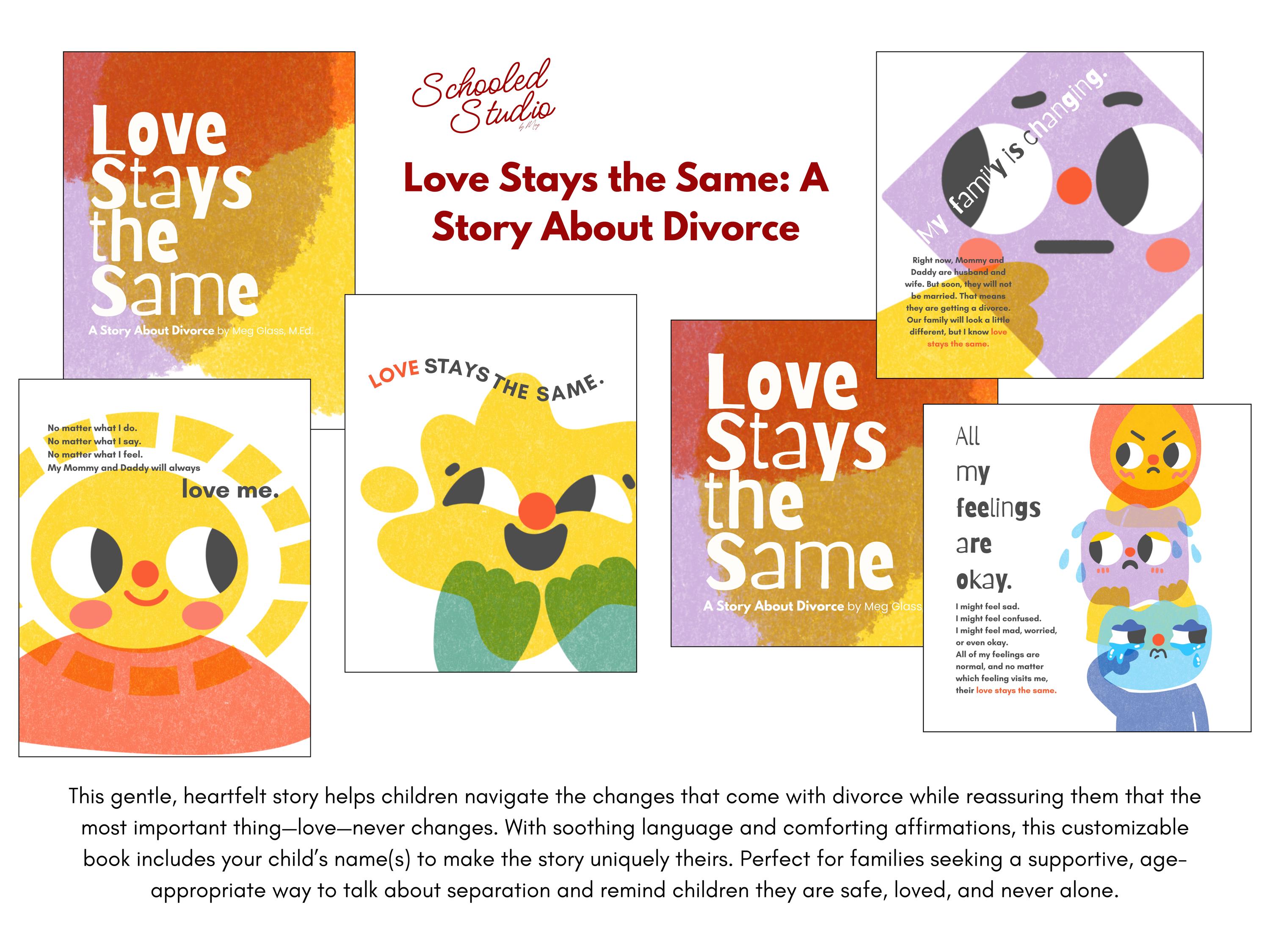 Customizable Divorce Social Story for Kids | Printable Book About ...