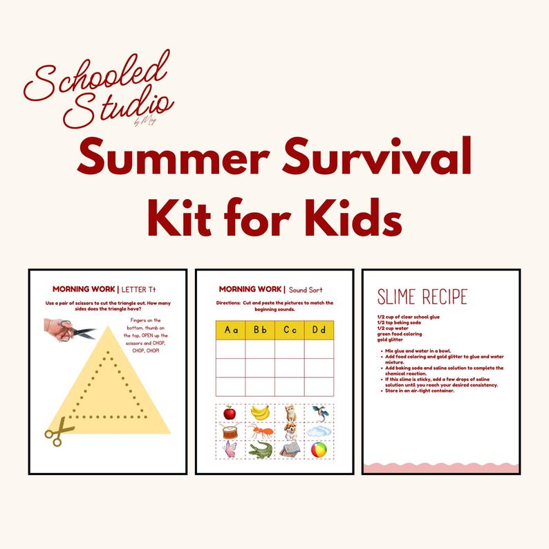 Summer Survival Kit for Kids | Printable Planners, Schedules ...
