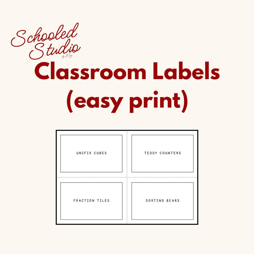 Printable Black & White Classroom Labels (non-editable PDF ...