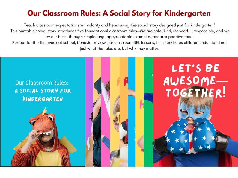 Classroom Rules & Social Story Pack | Visual Posters, Promises Activity ...