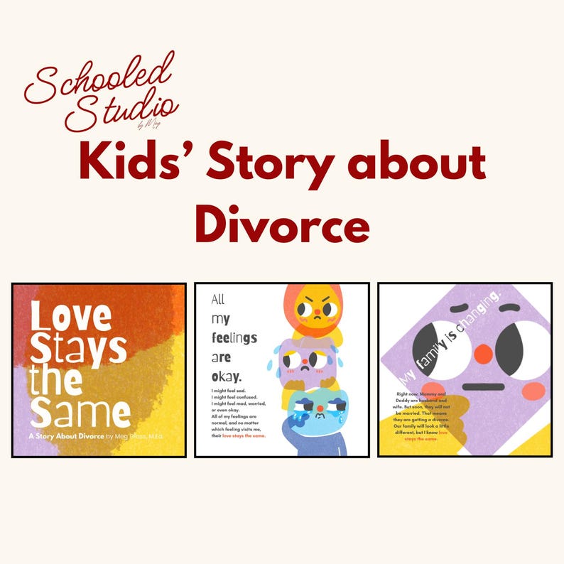 Customizable Divorce Social Story for Kids | Printable Book About ...
