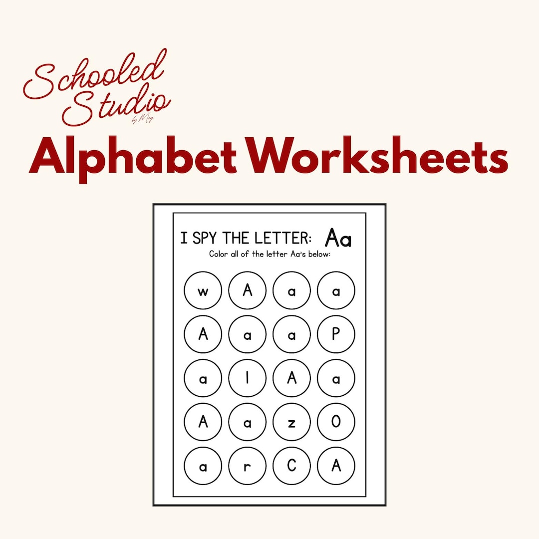 I Spy Alphabet Worksheets | Letter Recognition Activity for Preschool ...