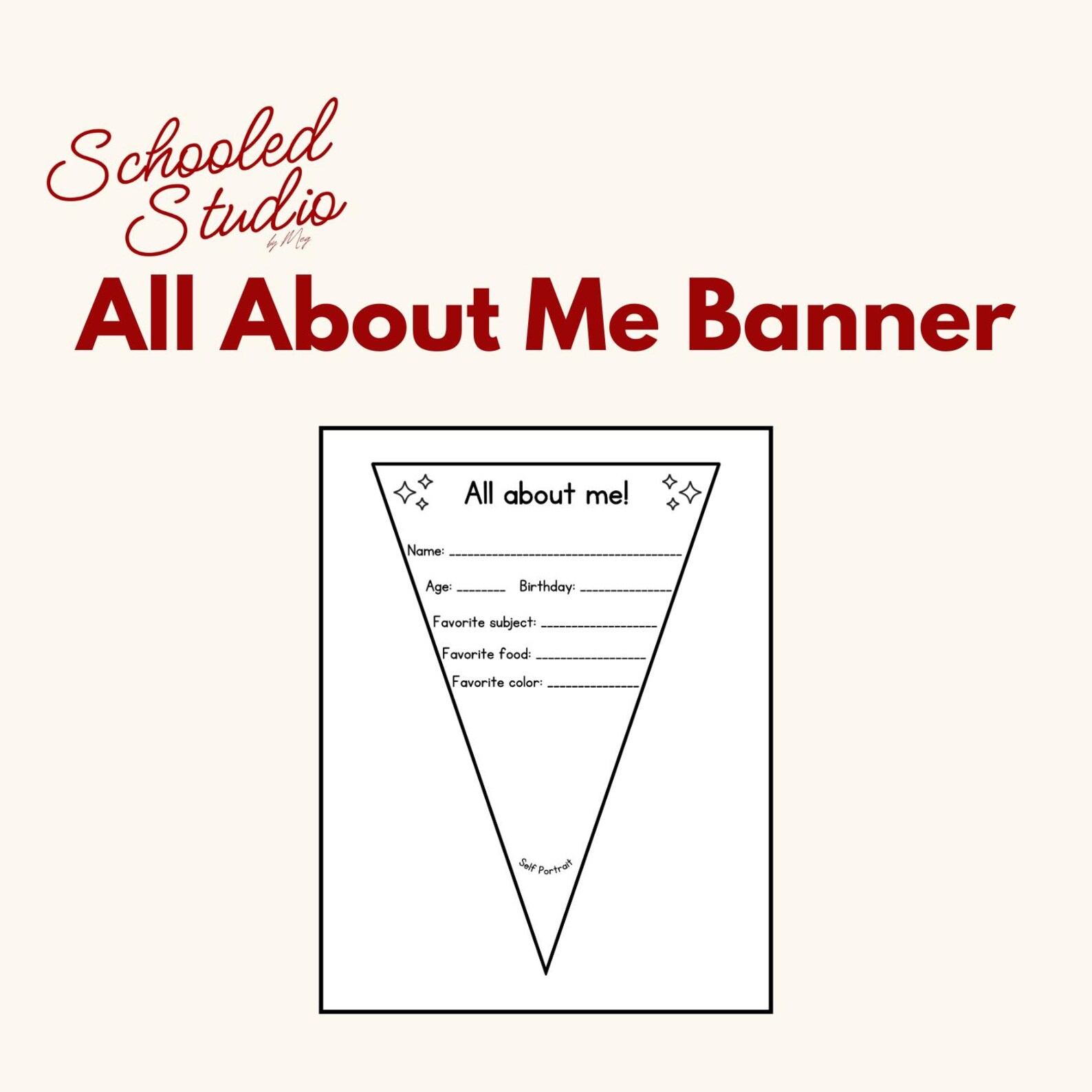All About Me Banner Printable | Back to School Activity | Editable ...