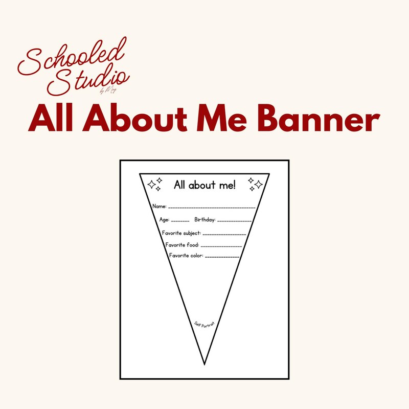 All About Me Pennant - Etsy