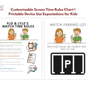 Customizable Screen Time Rules Chart | Printable Device Use ...