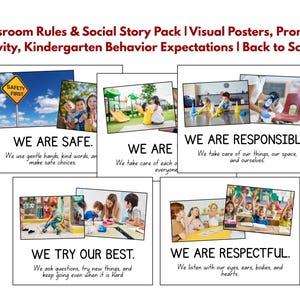 Classroom Rules & Social Story Pack | Visual Posters, Promises Activity ...