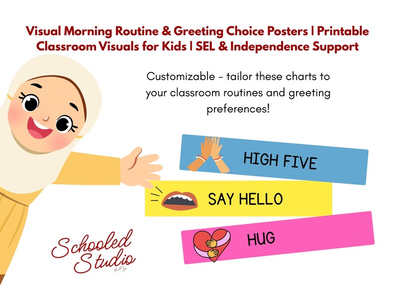 Visual Morning Routine and Greeting Choice Posters | Printable ...