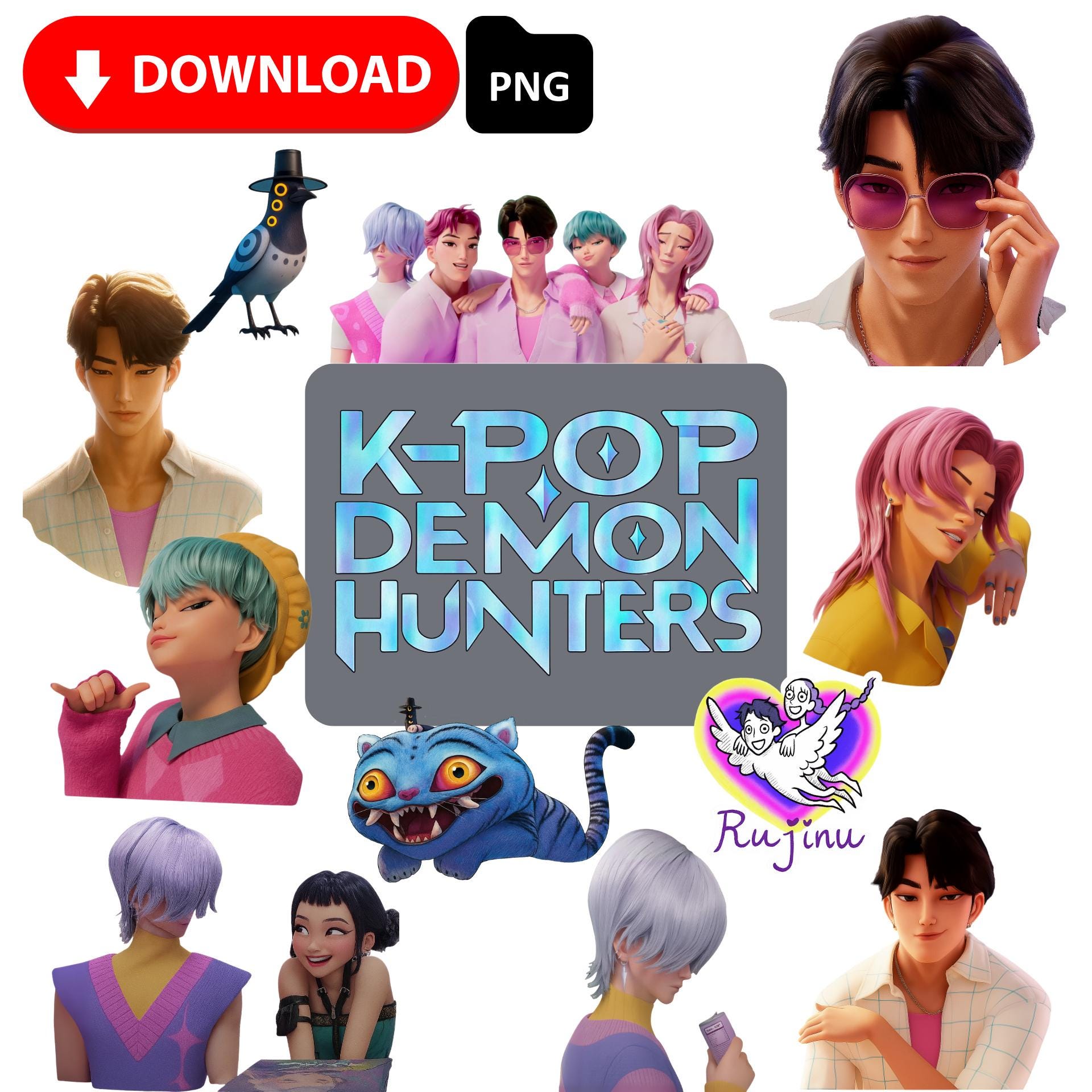 K-pop Demon Hunters Stickers – 45 PNG Bundle Pack (digital Download) - Etsy