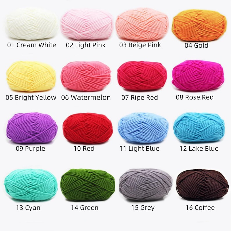 5-ply Milk Cotton Yarn – Ideal for Amigurumi, Crochet, Knitting, Punch ...