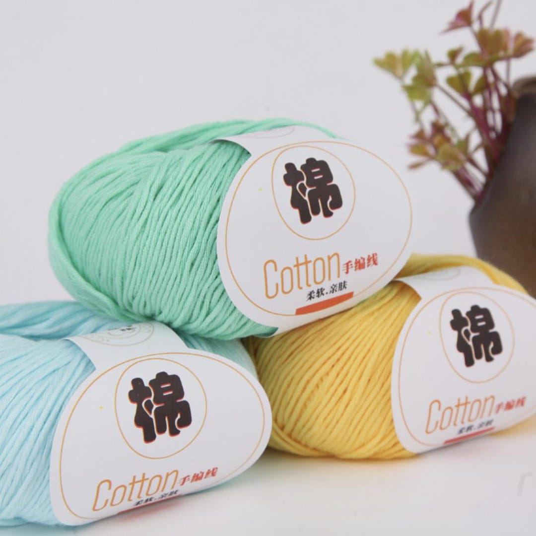 10-ply Cotton Yarn 50g, Soft 2mm Crochet Yarn for Knitting Sweaters ...