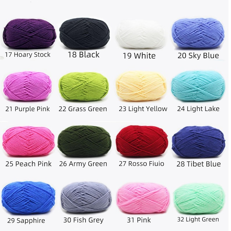 5-ply Milk Cotton Yarn – Ideal for Amigurumi, Crochet, Knitting, Punch ...