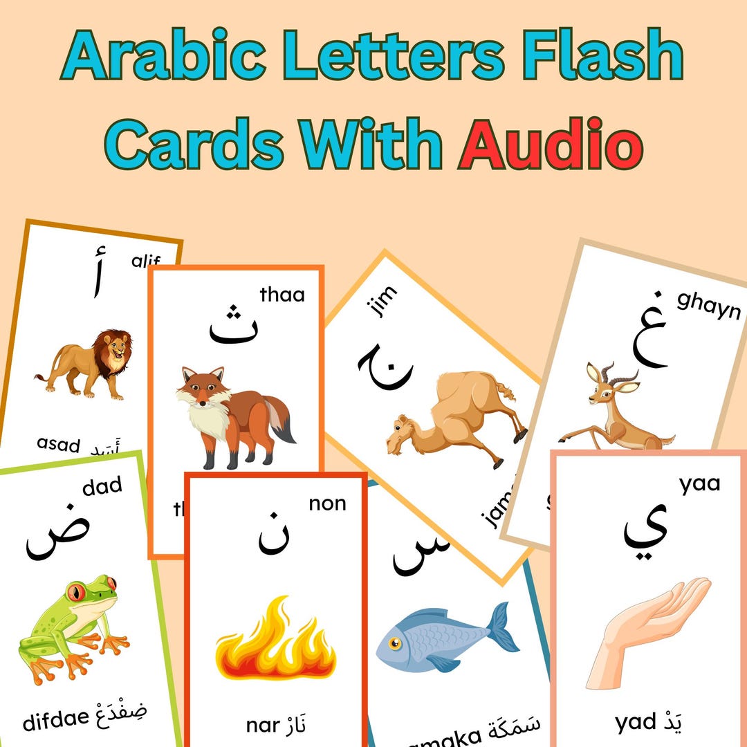 Arabic Alphabet Flashcards With Audio: Learn Arabic Letters ...