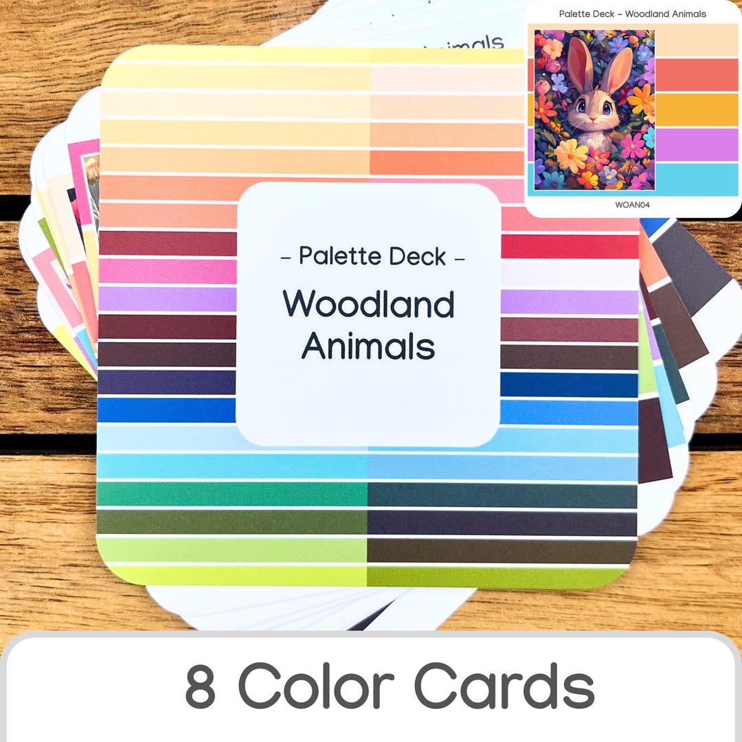 Woodland Animals Color Palette Cards: Creative Inspiration Deck - Etsy
