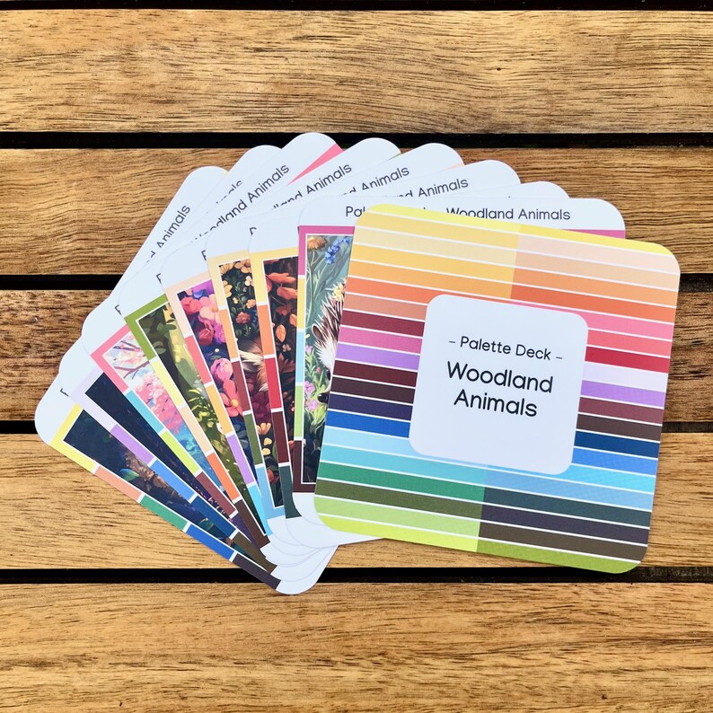 Woodland Animals Color Palette Cards: Creative Inspiration Deck - Etsy