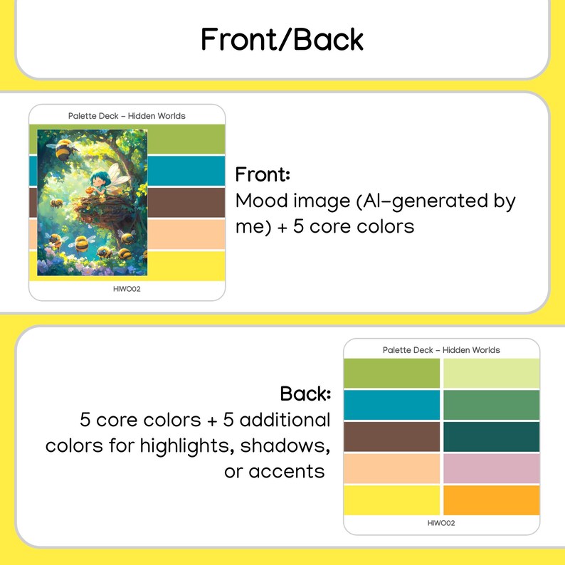 8 Color Palette Cards - Hidden Worlds Palette Deck | Digital Download ...