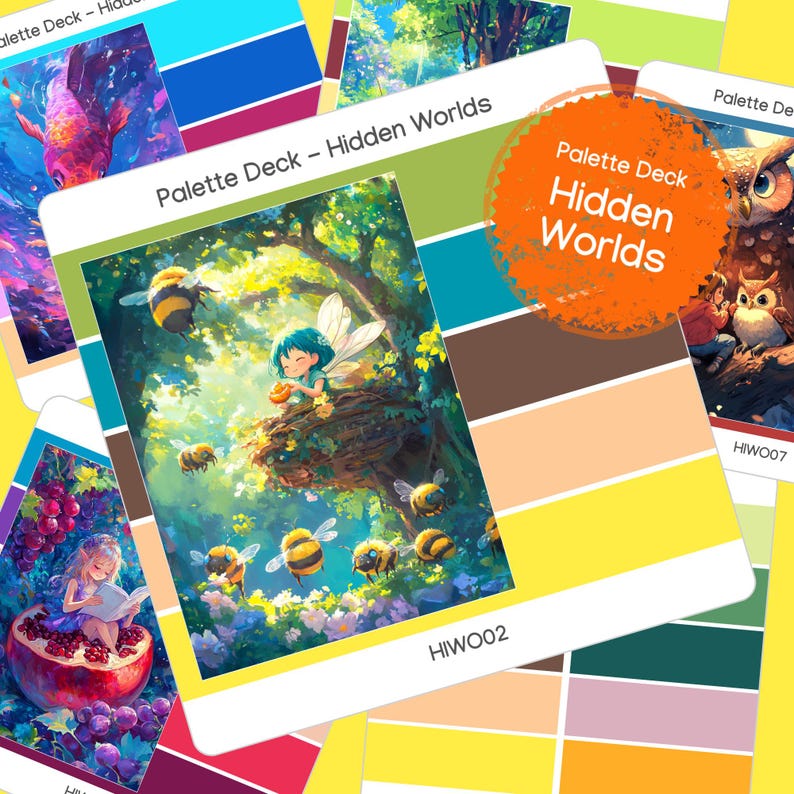 8 Color Palette Cards - Hidden Worlds Palette Deck | Digital Download ...
