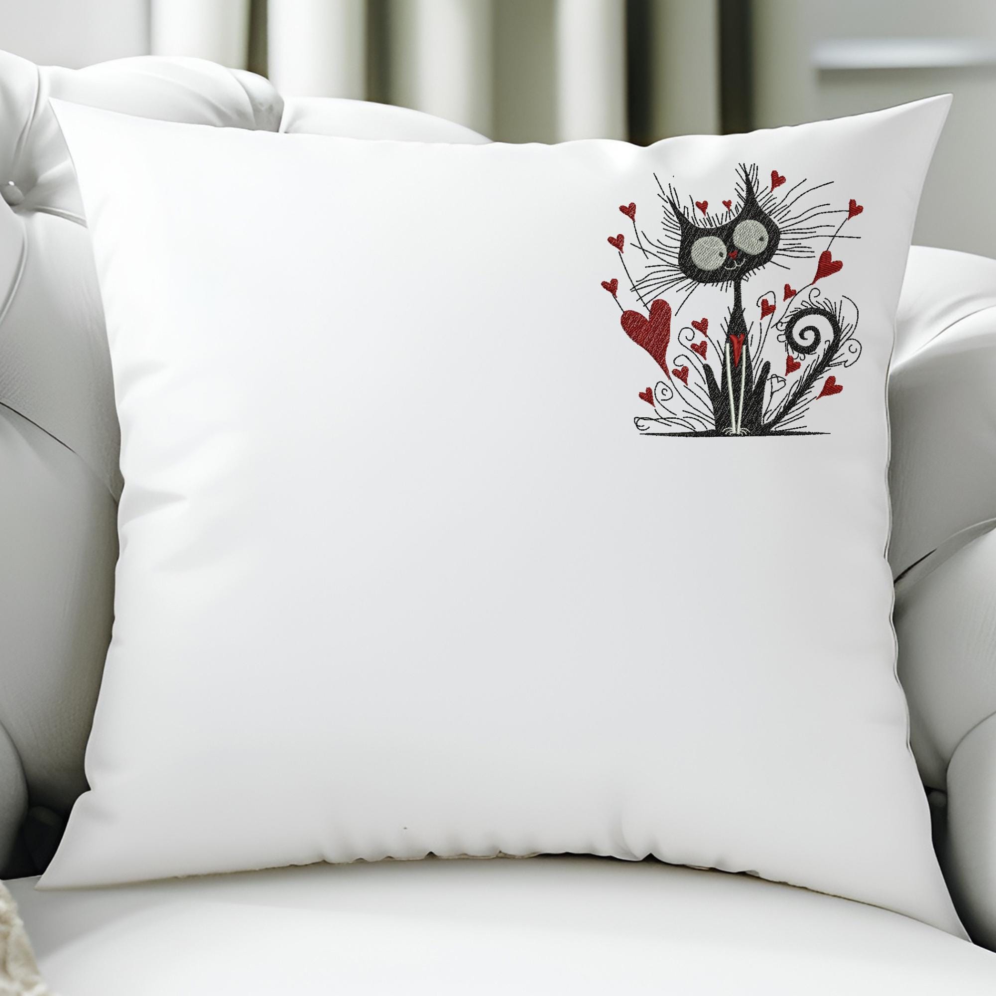 Crazy Cat Embroidery Design | Funny Cat Stitch File | Love Cat Machine ...