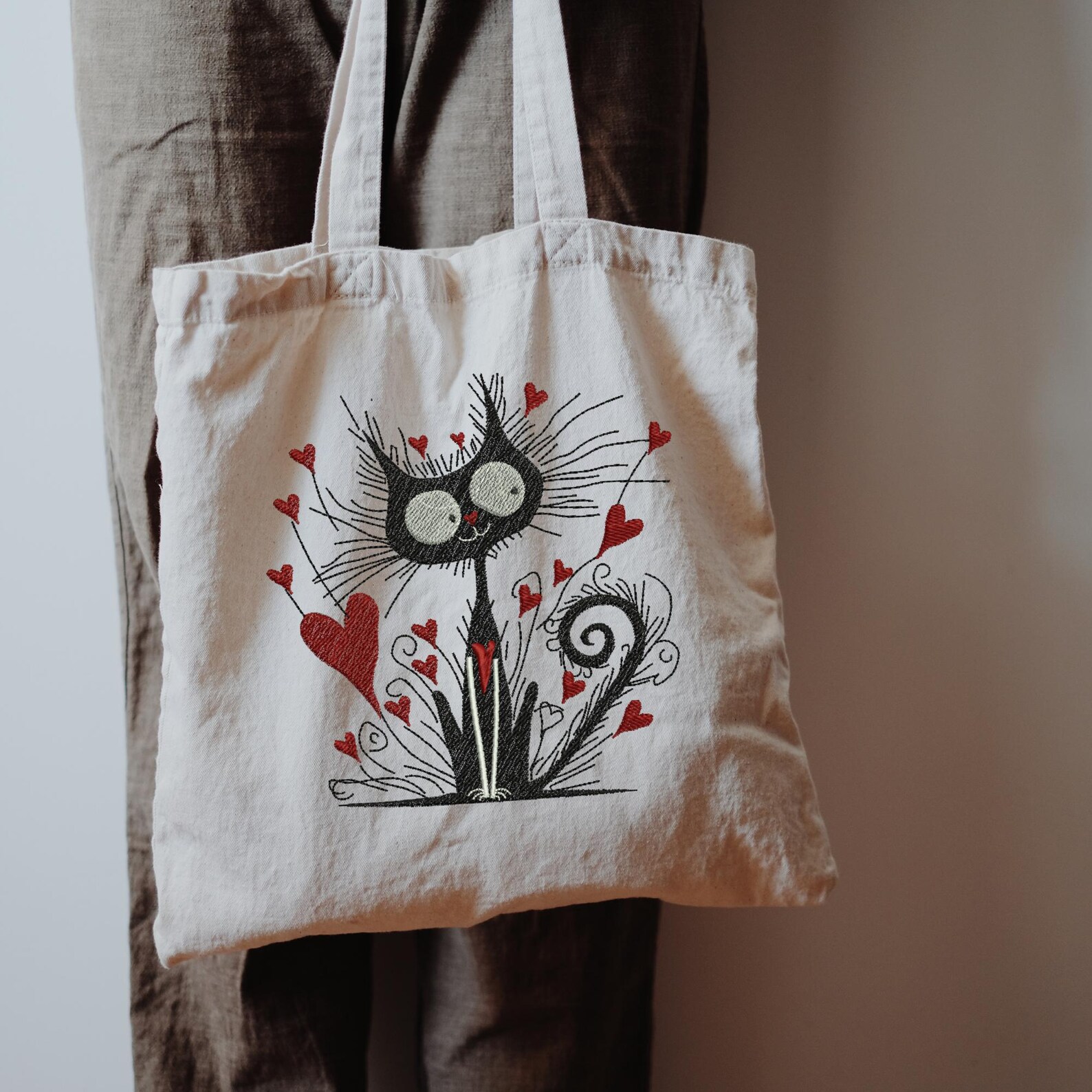 Crazy Cat Embroidery Design | Funny Cat Stitch File | Love Cat Machine ...