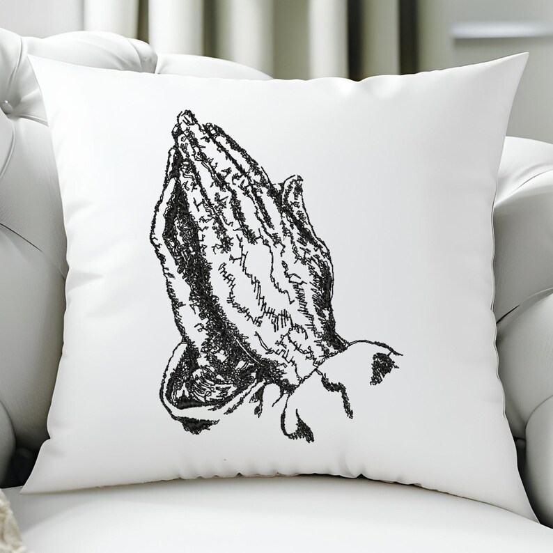 Praying Hand Embroidery Design, Hand Embroidery, Peace Embroidery ...