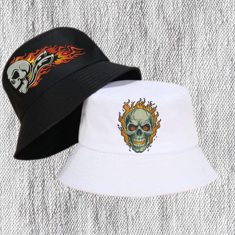 Skull on Fire Embroidery Design, Pirate Skull Embroidery, Skull ...