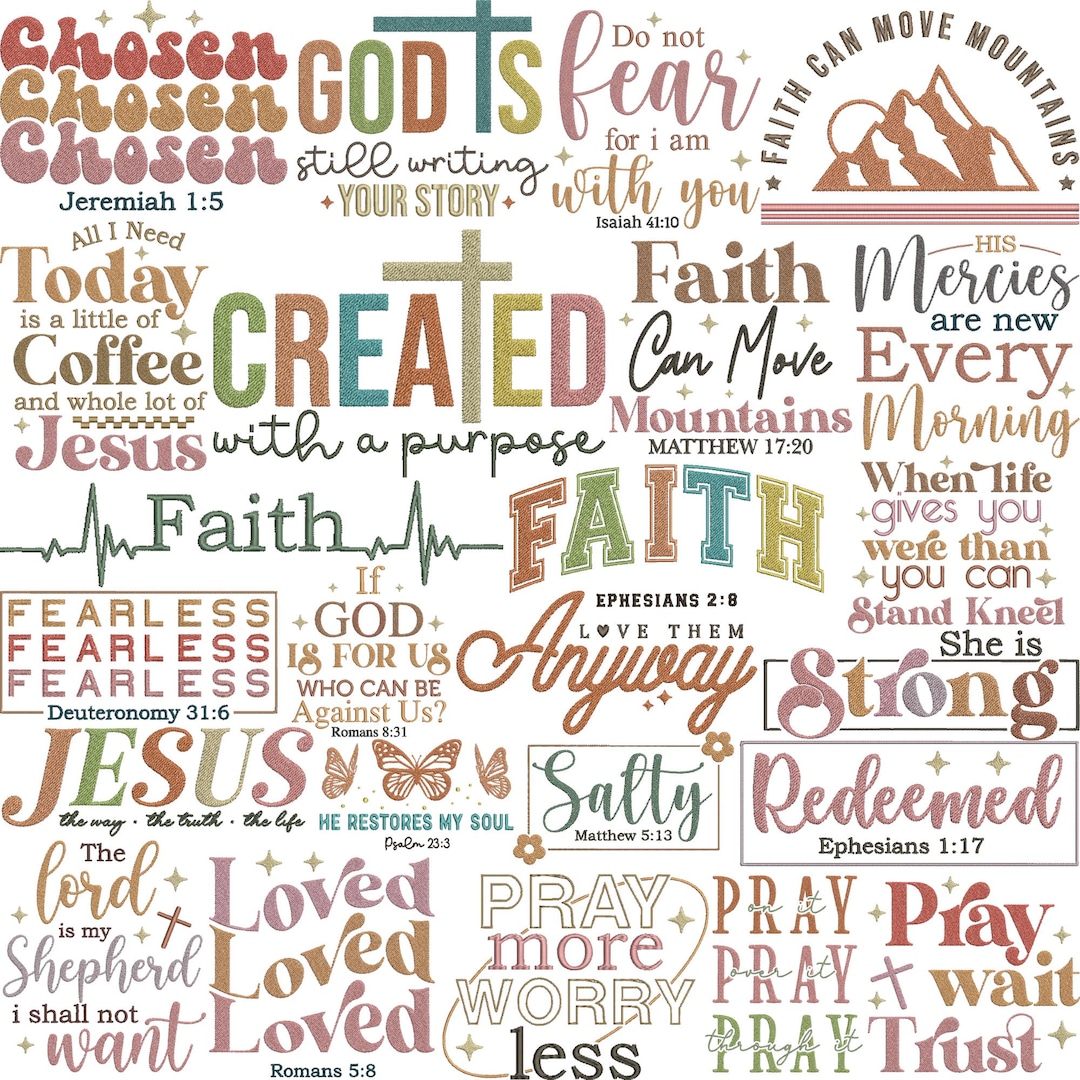 Bible Verses Embroidery Design, Scripture Embroidery, Holy Bible ...