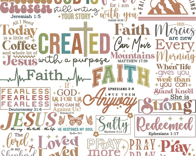 Bible Verses Embroidery Design, Scripture Embroidery, Holy Bible ...