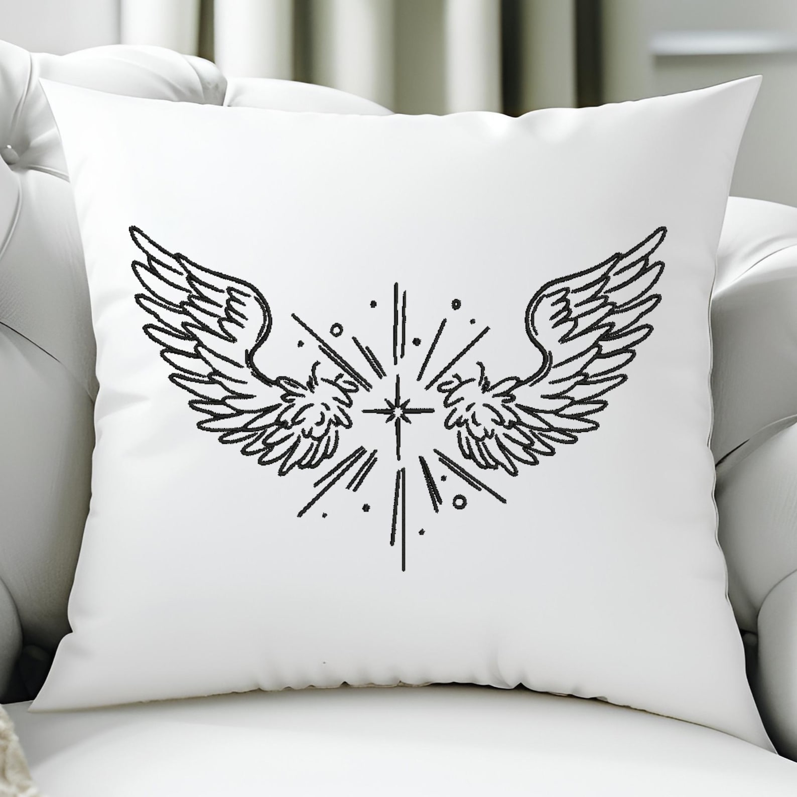 Angel Wings Embroidery Design, Wings Applique Design, Halo Angel Wings ...