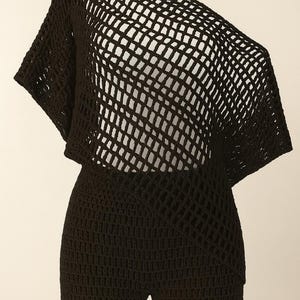 Handmade Crochet Mesh Set – Fishnet Two Piece Outfit, Boho Festival ...