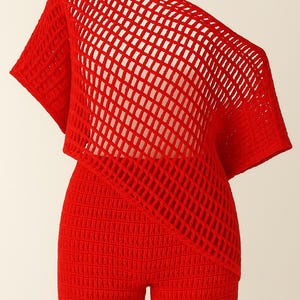 Handmade Crochet Mesh Set – Fishnet Two Piece Outfit, Boho Festival ...