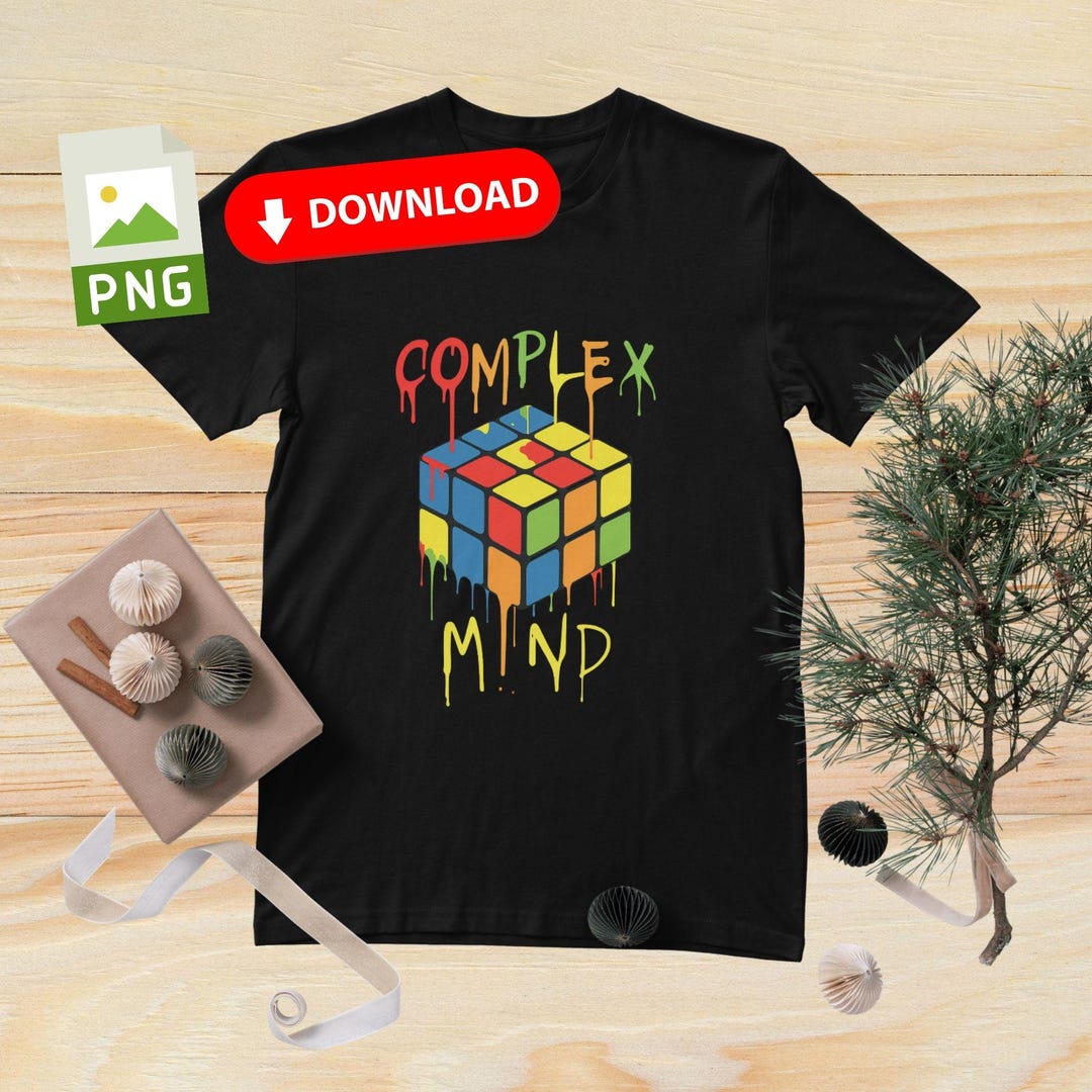 Complex Mind PNG Design With Rubik’s Cube | Dripping Font Puzzle Art ...
