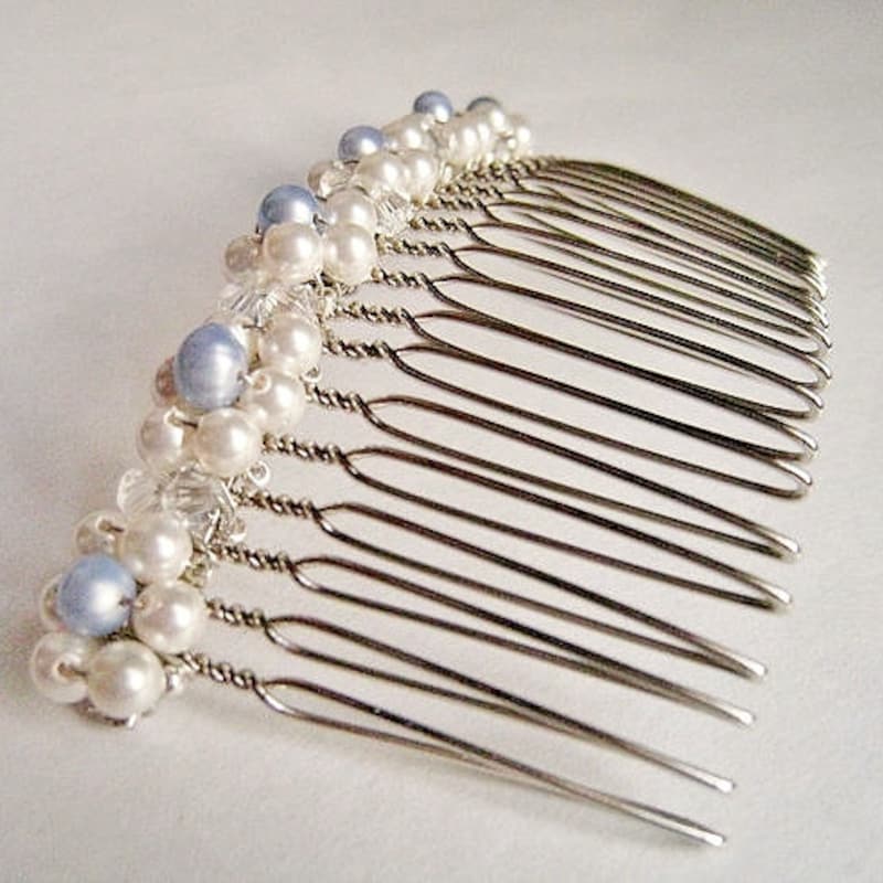 Blue and White Hair Piece - Etsy