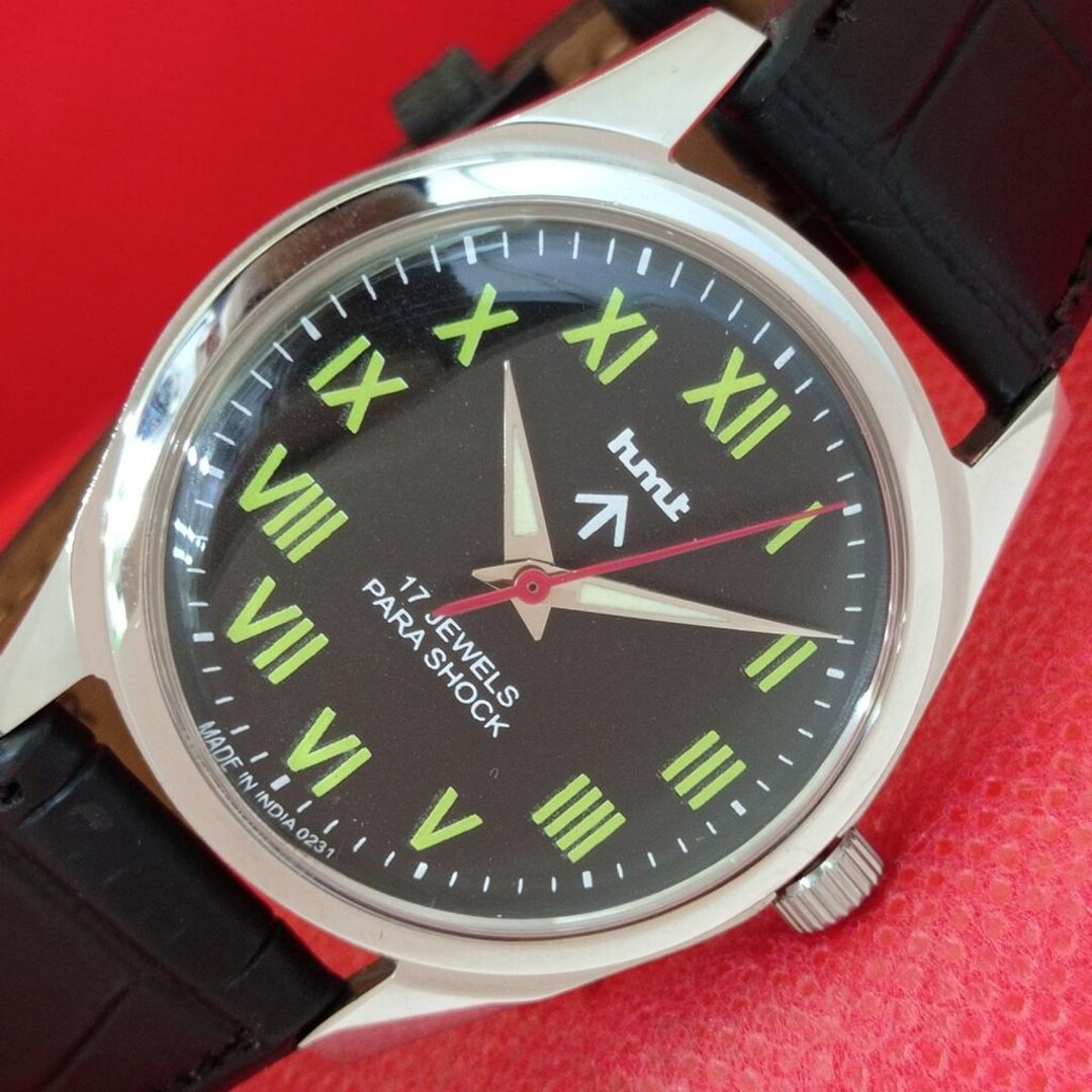 Vintage Hmt Hand-winding Indian Mens Roman Figure Black Color Dial ...