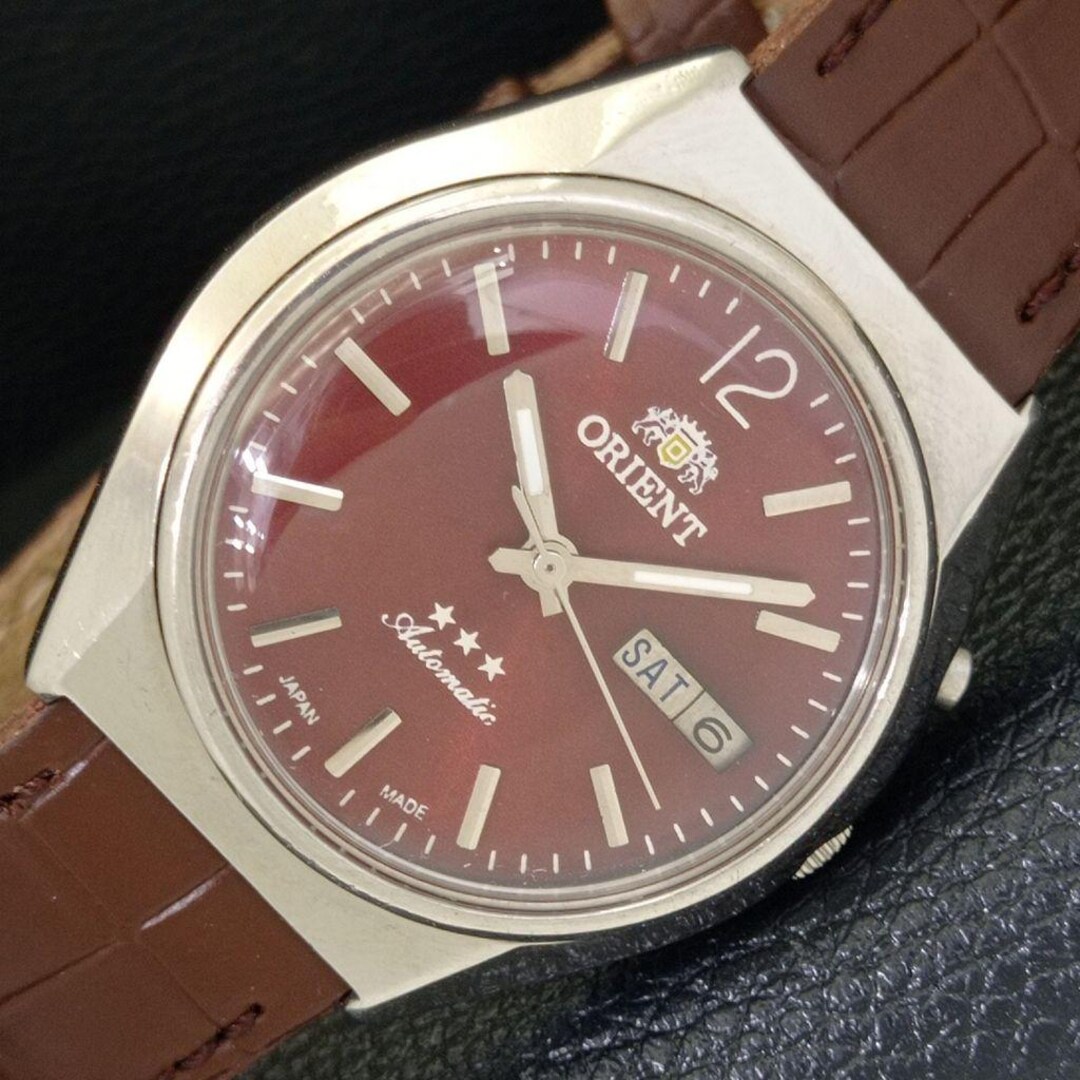 Vintage Orient Automatic 46943 Japan Mens Red Color Dial Watch A500332 ...